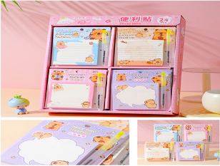 A02-9(Caja-576)NOTA DE POSTICK CON PLUMA CAPIBARA 70 HOJAS – LIBIYAN