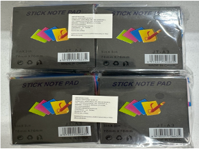 JT-A3(Caja-600)NOTA DE POSTICK PAPEL NEGRA 100 HOJAS 3x3 PULGADAS – LIBIYAN