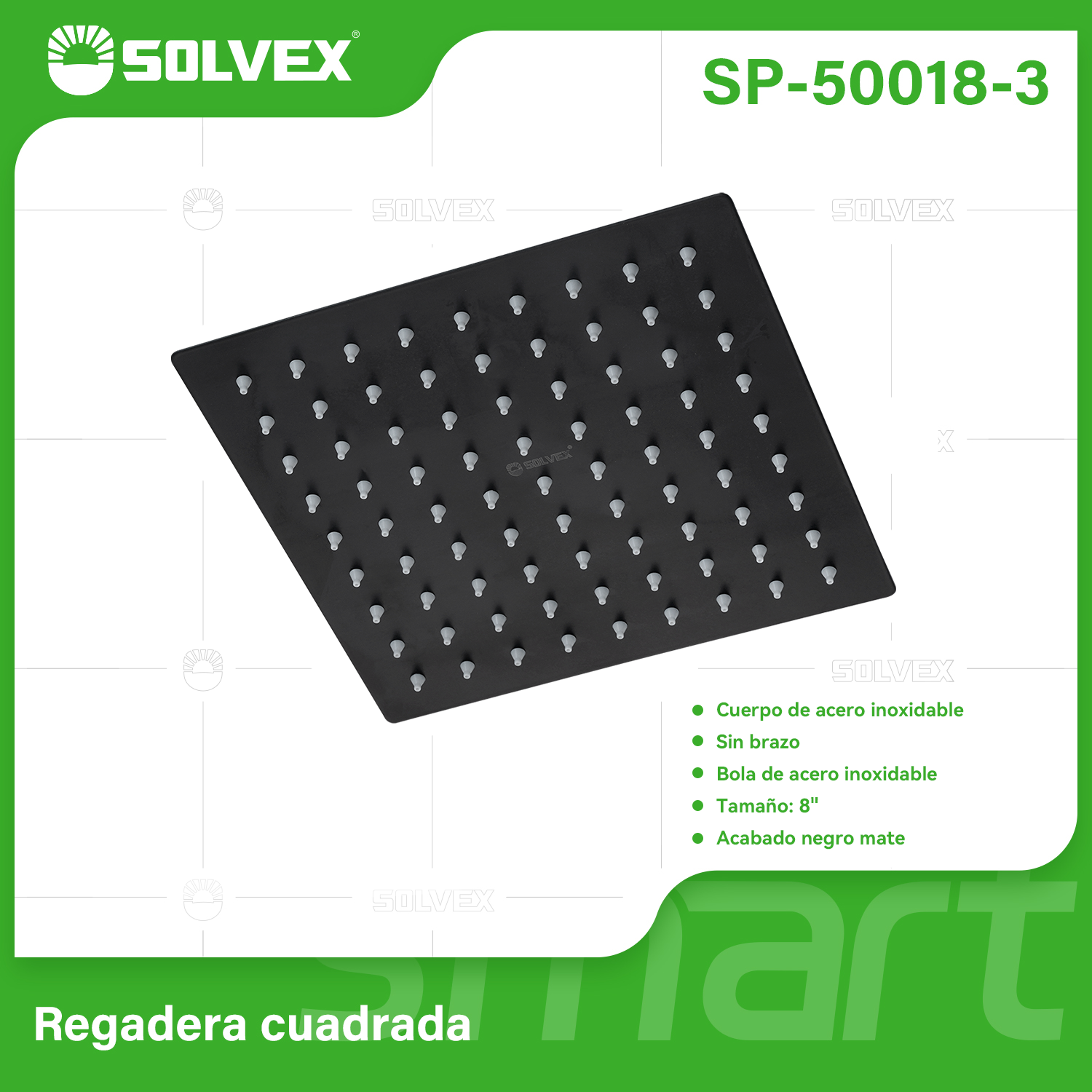 SP-50018-3 (Caja master 40)(MOQ 1 pz=1 caja) Regadera cuadrada – LIBIYAN