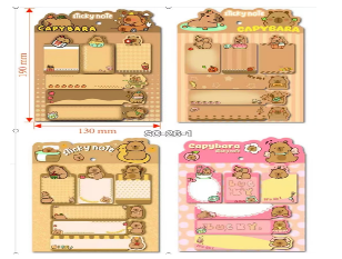 TZ-216(Caja-480) NOTA DE POSTICK CON 6 FIGURA CAPYBARA – LIBIYAN